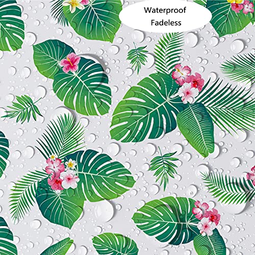 UOMNICUE Hawaii Luau Palm Leaves Tablecloth Party Decorations, 2 Pack Disposable Waterproof Plastic Hawaii Table Covers Rectangle Green Palm Leaves Table Cloth for Beach Hawaii Party Decoration