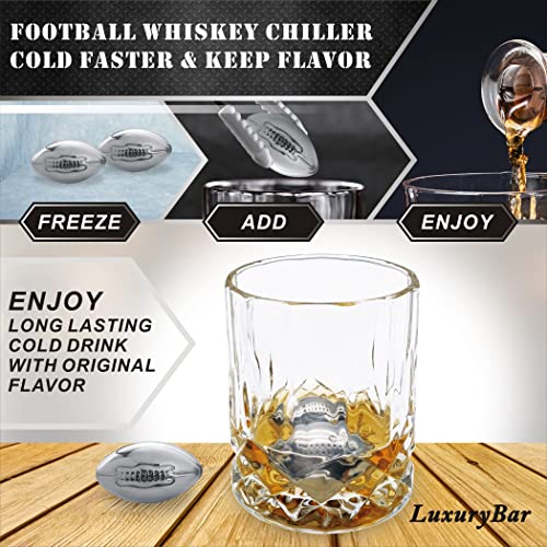 Football Whiskey Decanter Set with Glasses Spout 4Chiller,Whiskey Decanter Sets for Men,Whiskey Set Gifts for Men,Birthday Gifts for Men Gifts for Dad Gifts for Him Boyfriend,Alcohol Tequila Decanter