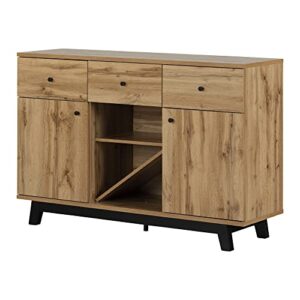 south shore bellami buffet with wine storage, nordik oak