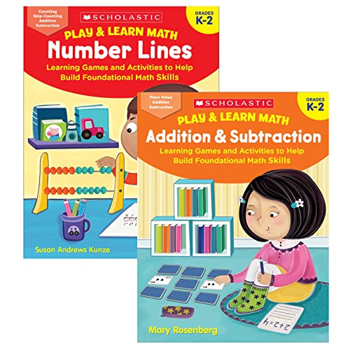 Scholastic Teacher Resources Play & Learn Math Reproducible Workbooks, Grade 2-4 Bundle