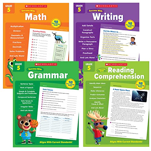 Scholastic Teacher Resources Scholastic Fifth Grade Success Workbooks, 4 Book Set