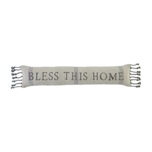 mud pie sentiment long home pillow, 7" x 35", bless 49 count