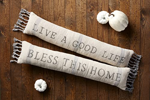 Mud Pie Sentiment Long Home Pillow, 7" x 35", Bless 49 Count