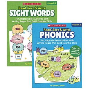 scholastic teacher resources read, sort & write reproducible workbook bundle, grade k-2