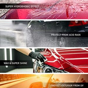 Super Shine Armor Supreme Quality Waterless Wash and Wax Ceramic Coating with Accessories - Clean Vehicle Exterior, Shine, and Protect from Rusting and Scratches with Long Lasting Hydrophobic Effect