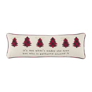 mud pie check tree pillow, 11" x 35", cream 96 count