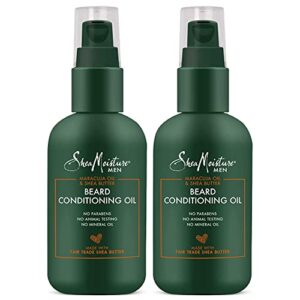 sheamoisture beard conditioning oil for men, beard oil with coconut oil, olive oil, maracuja oil & shea butter to moisturize & soften, beard conditioner & detangler, pack of 2-3.2 fl oz ea