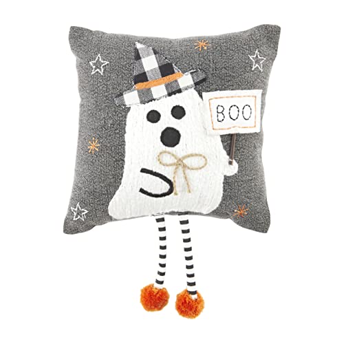 Mud Pie Halloween Dangle Leg Pillow, 1 Count (Pack of 1), Ghost