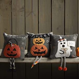 Mud Pie Halloween Dangle Leg Pillow, 1 Count (Pack of 1), Ghost