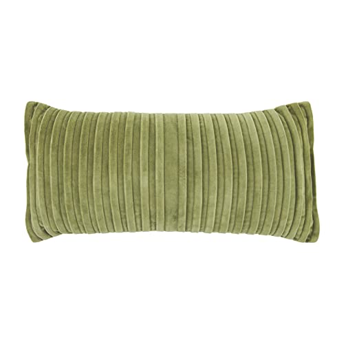 Mud Pie Green Velvet Pillow, 22" x 11", Lumbar 137 Count