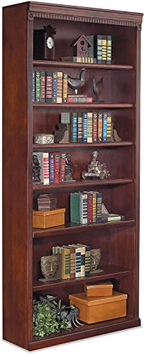 Martin Furniture Huntington Club 84'' Wood Bookcase, Storage Cabinet, Office Shelves, Cherry, Brown (HCR3684/D)