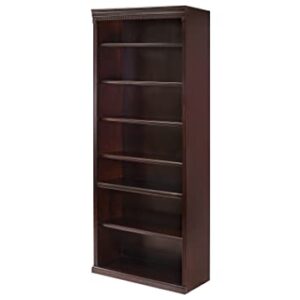 Martin Furniture Huntington Club 84'' Wood Bookcase, Storage Cabinet, Office Shelves, Cherry, Brown (HCR3684/D)