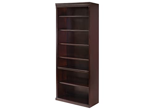 Martin Furniture Huntington Club 84'' Wood Bookcase, Storage Cabinet, Office Shelves, Cherry, Brown (HCR3684/D)