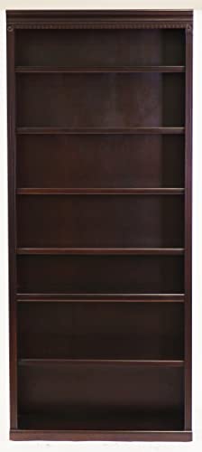 Martin Furniture Huntington Club 84'' Wood Bookcase, Storage Cabinet, Office Shelves, Cherry, Brown (HCR3684/D)