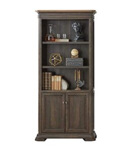 martin furniture executive bookcase with doors, fully assembled, brown (imsa3678d)