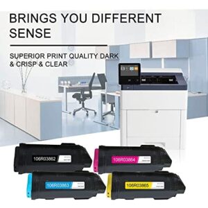 VersaLink C500 / C505 High Capacity Toner Cartridge(106R03862 106R03863 106R03864 106R03865) 4-Color Set Compatible Replacement for Xerox VersaLink C500 C505 C500N C505N C500DN C505DN Printer