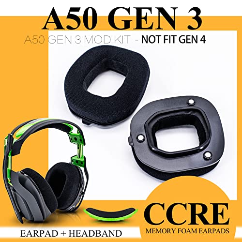 A50 GEN 3 Mod Kit Velour Ear Pads Replacement for Astro A50 GEN 3 Headset - Notice: EARPADS Need to BE Removed When Using The Headphone Base (Not Compatible with A50 Gen 4)