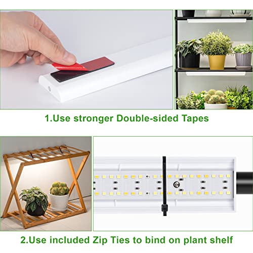 FOXGARDEN Grow Light Strip for Indoor Plants, Full Spectrum 192 LED Bright Grow Lamp with Auto On/Off Timer 4/8/12H, 10 Dimmable Brightness, 2 Packs