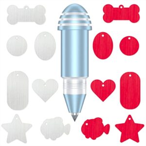 engraving tip for cricut joy, with 2 color & 7 lovely blank tags, shape of dog bone, heart, circle, star, fish, oval, rectangle