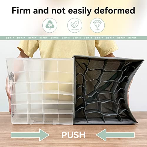 bonim Foldable Underwear Drawer Organizer Plastic Closet Storage Box for Bra, Lingerie, Undies, Waterproof Baskets Bins Containers Divider for Bedroom, Bathroom, Kitchen(4 Pcs, White)