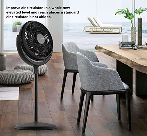 Air Monster 12 Inch Power Stand Fan and Floor Fan, Room Fan, Turbo fan, Air Circulator Fan, 3 Speed Settings, High Velocity, Adjustable Tilt, Black