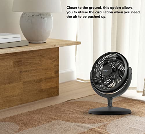 Air Monster 12 Inch Power Stand Fan and Floor Fan, Room Fan, Turbo fan, Air Circulator Fan, 3 Speed Settings, High Velocity, Adjustable Tilt, Black