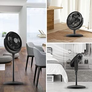 Air Monster 12 Inch Power Stand Fan and Floor Fan, Room Fan, Turbo fan, Air Circulator Fan, 3 Speed Settings, High Velocity, Adjustable Tilt, Black