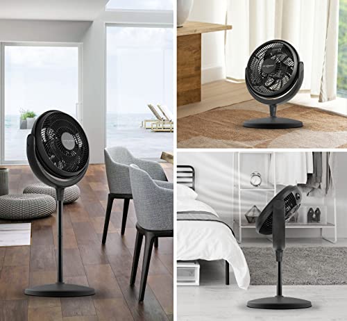 Air Monster 12 Inch Power Stand Fan and Floor Fan, Room Fan, Turbo fan, Air Circulator Fan, 3 Speed Settings, High Velocity, Adjustable Tilt, Black