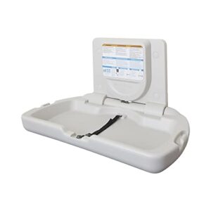 ecr4kids horizontal wall-mounted changing station with slim back, baby changer, white granite