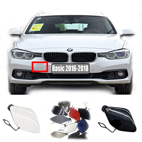 Trimla Front Tow Cover for 16-18 BMW 3 Series F30 F31 LCI Sedan Wagon Fit 320i 325d 328i 330d 330e 330i 340i 2016 2017 2018 Bumper Hook Eye Towing Cap 51117396837 (White)