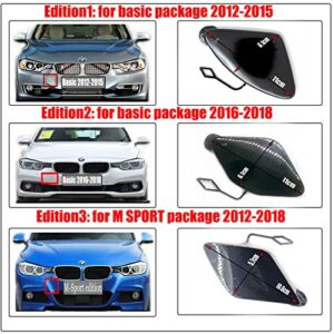 Trimla Front Tow Cover for 16-18 BMW 3 Series F30 F31 LCI Sedan Wagon Fit 320i 325d 328i 330d 330e 330i 340i 2016 2017 2018 Bumper Hook Eye Towing Cap 51117396837 (White)