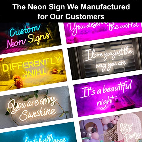 Custom Neon Sign Customizable, Yeeficent Custom LED Sign for Wall Decor, Personalized Neon Signs for Nail Salon Wedding Birthday Party Bedroom Bar Shop Name Logo (Optional 13" To 60")