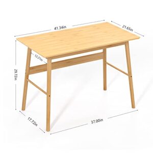 Domax Wooden Writing Desk for Bedroom - Large Home Office Table 41.3” Multipurpose Computer Desk for Work Study