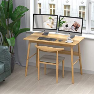 Domax Wooden Writing Desk for Bedroom - Large Home Office Table 41.3” Multipurpose Computer Desk for Work Study