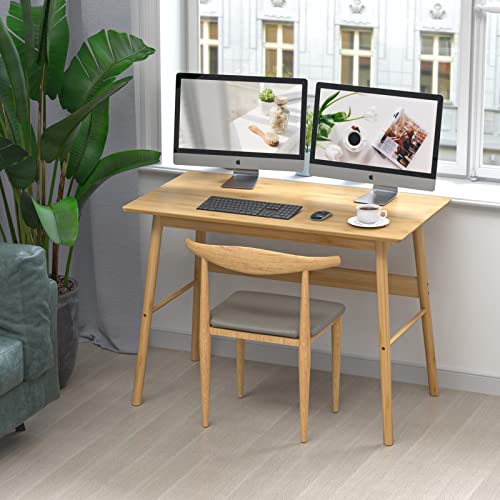 Domax Wooden Writing Desk for Bedroom - Large Home Office Table 41.3” Multipurpose Computer Desk for Work Study