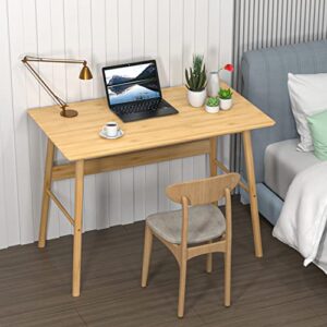 Domax Wooden Writing Desk for Bedroom - Large Home Office Table 41.3” Multipurpose Computer Desk for Work Study