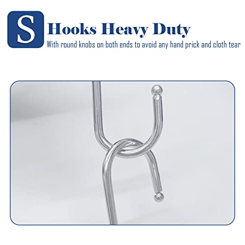 S Shaped Hooks,50 Pack S Hooks Heavy Duty,S Hooks for Hanging Clothes for Coats Jean Plants Cups Pot Bag Towel Outdoor,4 Inch(Silver)