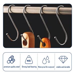 S Shaped Hooks,50 Pack S Hooks Heavy Duty,S Hooks for Hanging Clothes for Coats Jean Plants Cups Pot Bag Towel Outdoor,4 Inch(Silver)