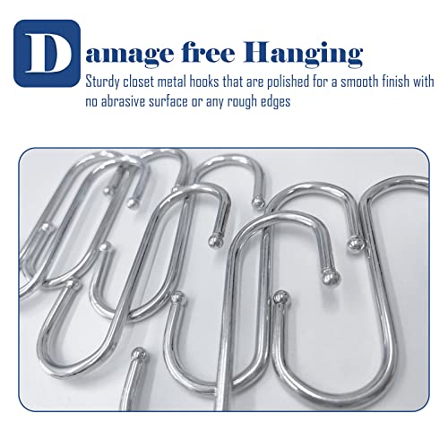 S Shaped Hooks,50 Pack S Hooks Heavy Duty,S Hooks for Hanging Clothes for Coats Jean Plants Cups Pot Bag Towel Outdoor,4 Inch(Silver)