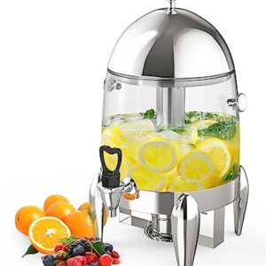 Beverage Dispenser 3 Gallon Hot And Cold Plastic Drink Dispenser with Spigot Lemonade Tea Water Coffee Chafer Urn With Ice Core, for Parties Buffet Catering Hot & Cold Drinks (PC Transparent)