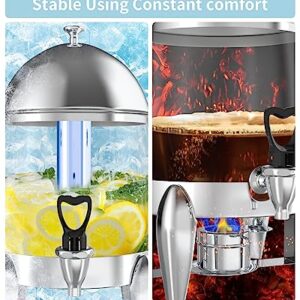 Beverage Dispenser 3 Gallon Hot And Cold Plastic Drink Dispenser with Spigot Lemonade Tea Water Coffee Chafer Urn With Ice Core, for Parties Buffet Catering Hot & Cold Drinks (PC Transparent)