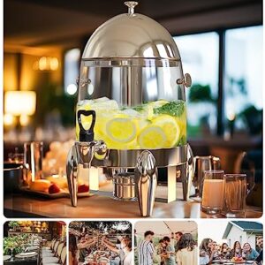 Beverage Dispenser 3 Gallon Hot And Cold Plastic Drink Dispenser with Spigot Lemonade Tea Water Coffee Chafer Urn With Ice Core, for Parties Buffet Catering Hot & Cold Drinks (PC Transparent)