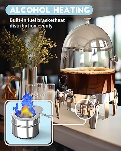 Beverage Dispenser 3 Gallon Hot And Cold Plastic Drink Dispenser with Spigot Lemonade Tea Water Coffee Chafer Urn With Ice Core, for Parties Buffet Catering Hot & Cold Drinks (PC Transparent)