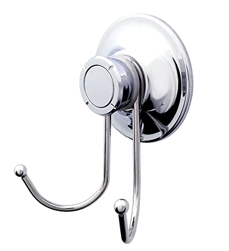 COELO Heavy Duty Vacuum Suction Cup Double Hook Hanger Stainless Steel