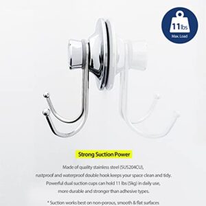 COELO Heavy Duty Vacuum Suction Cup Double Hook Hanger Stainless Steel