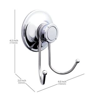 COELO Heavy Duty Vacuum Suction Cup Double Hook Hanger Stainless Steel