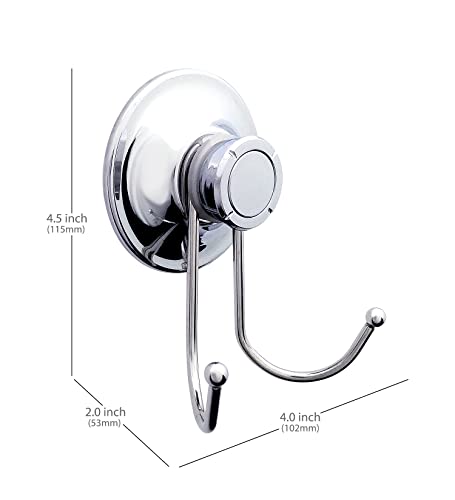 COELO Heavy Duty Vacuum Suction Cup Double Hook Hanger Stainless Steel