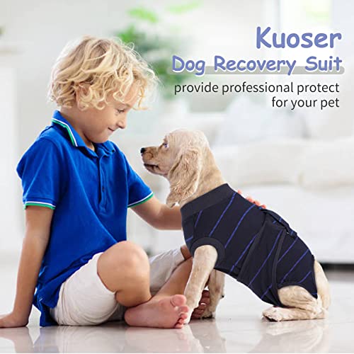 Kuoser Recovery Suit for Dogs, Female Male Dog Onesie for Spay Neuter, Anti Licking Dog Surgery Recovery Suit Soft Dog Bodysuit for Small Medium Large Dogs, Substitute E-Collar & Cone