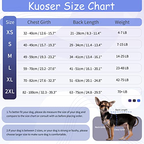 Kuoser Recovery Suit for Dogs, Female Male Dog Onesie for Spay Neuter, Anti Licking Dog Surgery Recovery Suit Soft Dog Bodysuit for Small Medium Large Dogs, Substitute E-Collar & Cone