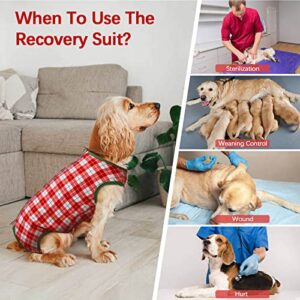 IDOMIK Recovery Suit for Dogs, Dog Onesie Surgery Recovery Shirt Abdominal Wound Surgical Clothes Post-Operative Vest Pet Surgery Wear, E-Collar Cone Alternative for Female Male